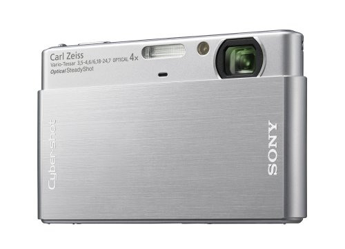 Sony Cybershot DSC-T77 10.1MP Digital Camera with 4x Optical Zoom with Super Steady Shot Image Stabilization (Silver)