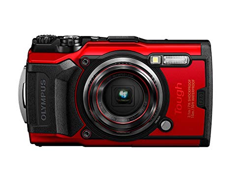 Olympus Tough TG-6 Waterproof Camera, Red -64GB Basic Bundle (Renewed)