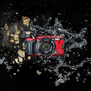 Olympus Tough TG-6 Waterproof Camera, Red -64GB Basic Bundle (Renewed)