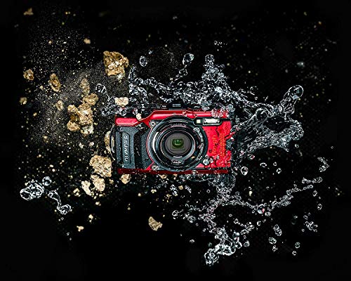 Olympus Tough TG-6 Waterproof Camera, Red -64GB Basic Bundle (Renewed)