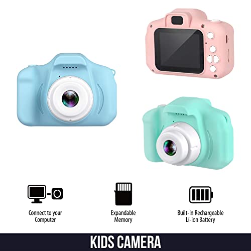 Dartwood Bundle - 3-Pack 1080p Digital Camera for Kids with 2.0” Color Display Screen & Micro-SD Card Slot 32GB SD Card Included