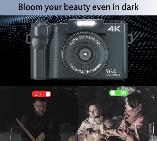 1080P 24MP Digital Camera, Point and Shoot Camera with 32GB SD Card,16X Digital Zoom Video Camera for Kids Teens/Adults