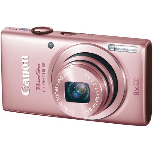 Canon PowerShot ELPH 115 is 16.0 MP Digital Camera with 8X Optical Zoom with a 28mm Wide-Angle Lens and 720p HD Video Recording (Pink)