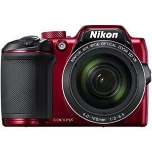 Nikon COOLPIX B500 16MP 40x Optical Zoom Digital Camera w/ WiFi - Red (Renewed) + 16GB SDHC Accessory Bundle