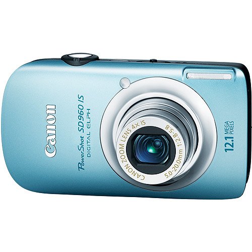 Canon PowerShot SD960IS 12.1 MP Digital Camera with 4x Wide Angle Optical Image Stabilized Zoom and 2.8-inch LCD (Light Blue)