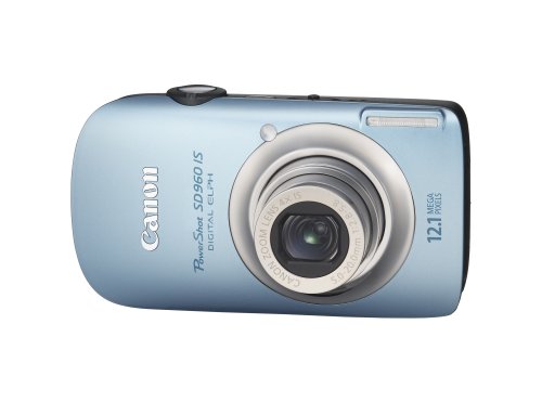 Canon PowerShot SD960IS 12.1 MP Digital Camera with 4x Wide Angle Optical Image Stabilized Zoom and 2.8-inch LCD (Light Blue)