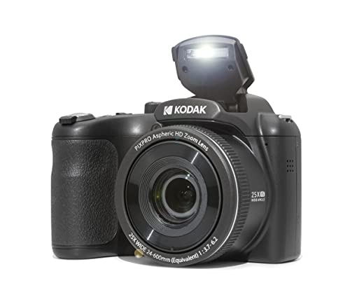 KODAK PIXPRO Astro Zoom AZ255-BK 16MP Digital Camera with 25X Optical Zoom 24mm Wide Angle 1080P Full HD Video and 3" LCD (Black)