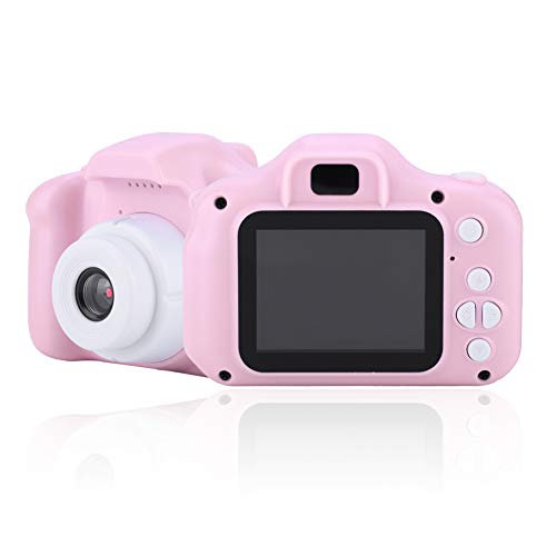 X2 Mini Portable Camera, 2.0 inch IPS Color Screen Childrens Digital Camera, HD 1080P Cartoon Digital Cute Children Camera, Toy Gift for Boys Girls(Pink)