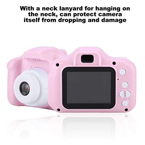 X2 Mini Portable Camera, 2.0 inch IPS Color Screen Childrens Digital Camera, HD 1080P Cartoon Digital Cute Children Camera, Toy Gift for Boys Girls(Pink)