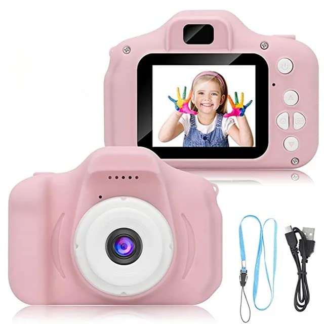 Kids Digital Cameras, Children's Gifts, Camera Digital Toys with 32 GB Memory Card and Reader (Pink)