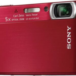 Sony Cybershot DSC-T200 8.1MP Digital Camera with 5x Optical Zoom with Super Steady Shot Image Stabilization (Red)