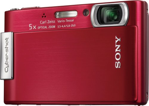 Sony Cybershot DSC-T200 8.1MP Digital Camera with 5x Optical Zoom with Super Steady Shot Image Stabilization (Red)