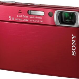 Sony Cybershot DSC-T200 8.1MP Digital Camera with 5x Optical Zoom with Super Steady Shot Image Stabilization (Red)