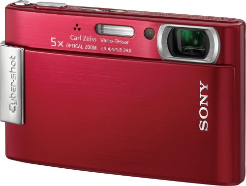 Sony Cybershot DSC-T200 8.1MP Digital Camera with 5x Optical Zoom with Super Steady Shot Image Stabilization (Red)