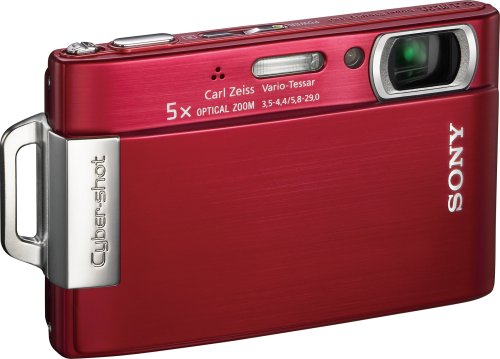 Sony Cybershot DSC-T200 8.1MP Digital Camera with 5x Optical Zoom with Super Steady Shot Image Stabilization (Red)