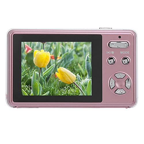 wendeekun Digital Camera, FHD 1080P 40MP Vlogging Camera with 16X Digital Zoom, 2.4 Inch IPS Screen Mini Video Camera, Portable Mini Cameras for Students, Teens, Kids, Adults, Beginners(Pink)