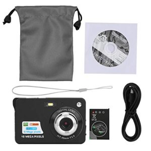 Digital Camera, 18MP Auto Focus 8X Digital Zoom 2.7in LCD Display Photography Shooting Cam with Microphone for Children Friends Parents Gifts(Black)