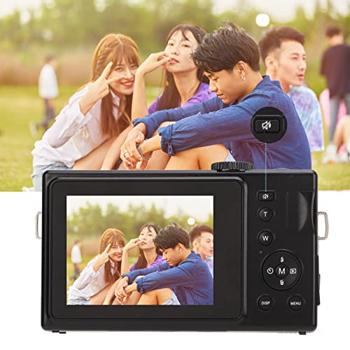 Digital 1080P FHD Mini Video Camera 24MP with 3 inch LCD Screen, Portable Micro Single Mirrorless Camera 16X Digital Zoom, Rechargeable Students Compact Pocket Camera, for Kids,Adult,Beginners(black)