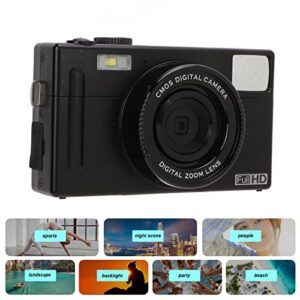 Digital 1080P FHD Mini Video Camera 24MP with 3 inch LCD Screen, Portable Micro Single Mirrorless Camera 16X Digital Zoom, Rechargeable Students Compact Pocket Camera, for Kids,Adult,Beginners(black)