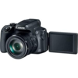 Canon PowerShot SX70 HS Digital Camera (3071C001), 64GB Memory Card, Corel Photo Software, LPE12 Battery, Charger, Card Reader, HDMI Cable, Soft Bag, Flex Tripod + More (International Model) (Renewed)