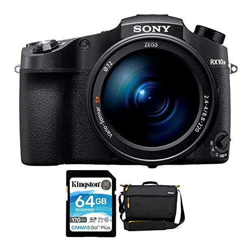 Sony CyberShot RX10 IV Digital Camera Bundle with 64GB SDXC Memory Card and Fulton Precision Camera Bag (3 Items)