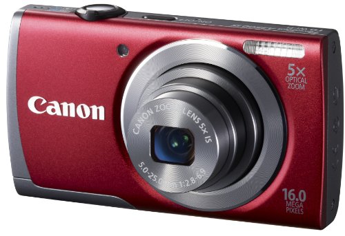 Canon PowerShot A3500 is - Digital Camera - Compact - 16.0 Mpix - 5 x Optical Zoom - Wi-Fi - red