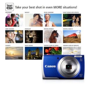 Canon PowerShot A2600 IS 16.0 MP Digital Camera with 5x Optical Zoom and 720p Full HD Video Recording (Blue)