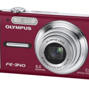 Olympus FE-340 8MP Digital Camera with 5x Optical Zoom (Red)