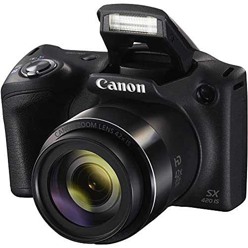 Canon PowerShot SX420 is Digital Camera (Black) (1068C001) + 2 x 64GB Memory Card + 3 x NB11L Battery + Corel Photo Software + Charger + Card Reader + LED Light + Deluxe Soft Bag + More (Renewed)