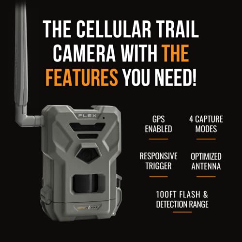 SPYPOINT Flex Dual-Sim Cellular Trail Camera 33MP Photos 1080p Videos with Sound and On-Demand Photo/Video Requests - GPS Enabled Freedom Bundle with Lexar 32GB Micro SD Card (2 PK)