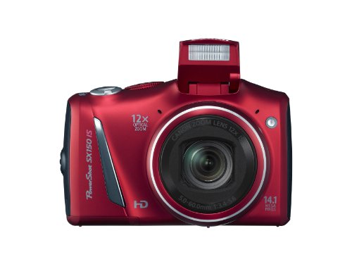 Canon PowerShot SX150 IS 14.1 MP Digital Camera with 12x Wide-Angle Optical Image Stabilized Zoom with 3.0-Inch LCD (Red) (OLD MODEL)