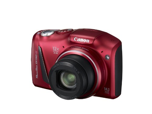 Canon PowerShot SX150 IS 14.1 MP Digital Camera with 12x Wide-Angle Optical Image Stabilized Zoom with 3.0-Inch LCD (Red) (OLD MODEL)