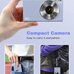 Digital Cameras for Photography Digital Camera Autofocus, 2.7K 48MP Teenager Camera with 2.8" Large Screen, 16X Zoom and 32GB Card, Compact Camera Take Macro Photos, Stylish Portable Camera for Teens