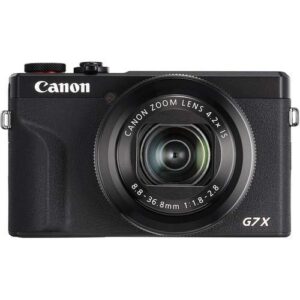 Canon PowerShot G7 X Mark III Camera w/ 1 Inch Sensor & 4k Video - Wi-Fi & Bluetooth Enabled (Black) & LED Video Light, 64GB Transcend Memory Card, Extra Battery + Accessory Bundle (Renewed)