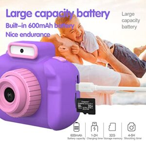 4800W Front and Rear 1080p Hd Children's Digital Camera, 8X Digital Zoom Video and Games, with Flash Birthday Gifts for Kids