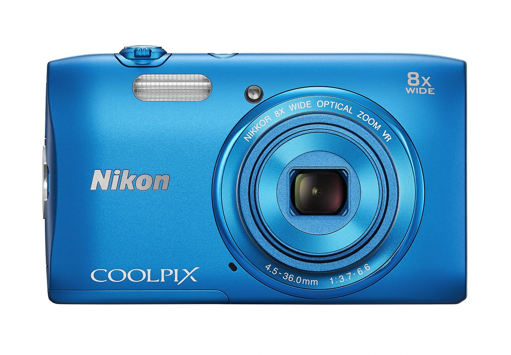 Nikon COOLPIX S3600 20.1 MP Digital Camera with 8x Zoom NIKKOR Lens and 720p HD Video (Blue) (Discontinued by Manufacturer)