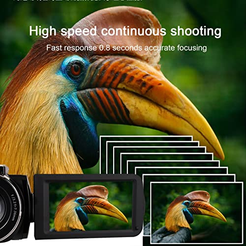 Ultra HD Digital Video Camera 2.7K 3.0-inch 270 ° Reversible IPS Touch-Control Screen DV 16 Times Digital Zoom Double Intelligent Anti-Shake with Remote Control