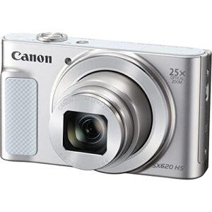 Canon PowerShot SX620 HS Digital Camera (Silver) (1074C001), 64GB Card, Card Reader, Soft Bag, Flex Tripod, Hand Strap, Memory Card Holder, Cleaning Kit (Renewed)