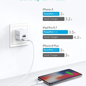 Anker PowerPort Mini Dual Port Phone Charger, Super Compact USB Wall Charger 2.4A Output & Foldable Plug for iPhone 11/11 Pro/Max/8/7/X, iPad Pro/Air 2/Mini 4, Samsung and More