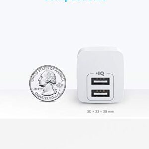 Anker PowerPort Mini Dual Port Phone Charger, Super Compact USB Wall Charger 2.4A Output & Foldable Plug for iPhone 11/11 Pro/Max/8/7/X, iPad Pro/Air 2/Mini 4, Samsung and More