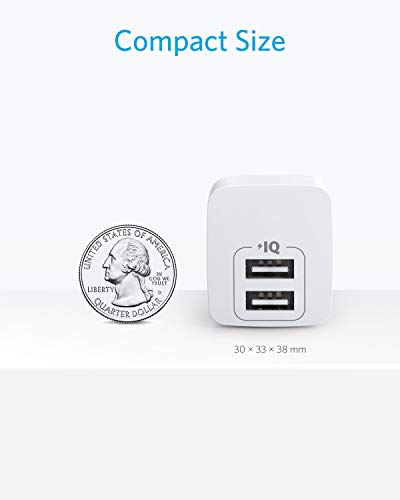 Anker PowerPort Mini Dual Port Phone Charger, Super Compact USB Wall Charger 2.4A Output & Foldable Plug for iPhone 11/11 Pro/Max/8/7/X, iPad Pro/Air 2/Mini 4, Samsung and More