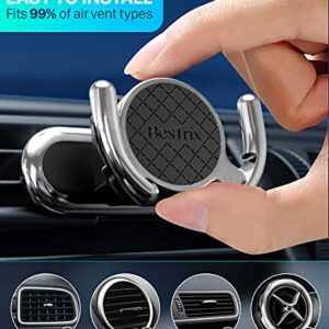 Bestrix Socket Grip Car Phone Holder, Air Vent Socket Mount Stand-Double Silicone Vent Clip|Secure Grip for GPS Navigation-360 Rotating Head, Silicone Padding, Modern Design-Fits All Smartphone