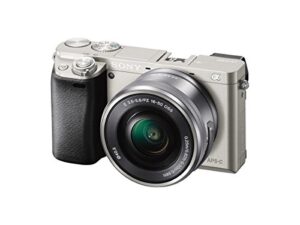 sony alpha a6000 mirrorless digital camera with 16-50 mm lens 24.3mp (silver) (renewed)