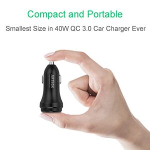 Car Charger, Arteck 40W 2 Quick Charge 3.0 USB Port Adapter with Dual QC 3.0, Compatible iPhone 14, 14 Pro, iPhone 13, 13 Pro, 13 Pro Max, 13 Mini, 12, 12 Pro, 11, iPad, Samsung Galaxy Note and More