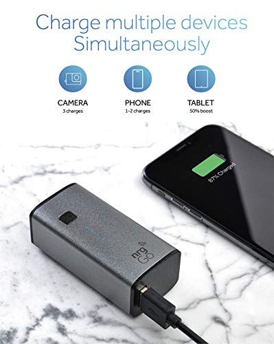 nrgGo Powerbank 5000 mAh Portable Charger, Mini Power Bank USB C, 18W PD Battery Pack 5000mAh, Battery Phone Charger for iPhone, Samsung and More