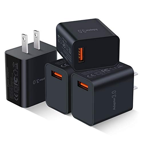 Besgoods Fast Charge 3.0 USB Wall Charger [4-Pack] 5V 3A Fast Charging Block 18W QC Power Adapter for Wireless Charger Stand, Compatible with iPhone 14 Pro Max Samsung Galaxy S23 Ultra 22 21 20 A03s