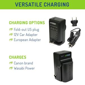 Wasabi Power LP-E6, LP-E6N Battery (2-Pack) and Charger for Canon EOS 5D Mark II/III/IV, 5DS, 5DS R, 6D, 6D Mark II, 7D, 7D Mark II, 60D, 70D, 80D, 90D, R, R5, R6, Ra, XC10, XC15, BMPCC 4K, BMPCC 6K