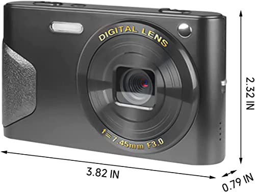 Digital Camera 18MP 2.7-Inch LCD Screen 8X Digital Zoom FHD 1080P Digital Camera Compact Camera Students Boys Girls Gift Support Connect to Computer Print (Black)