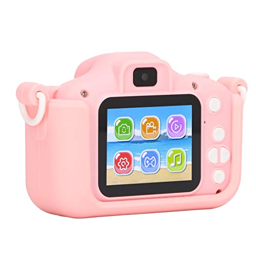 Kids Camera, Mini Cute Portable High Definition Kids Camera 20MP Pink Cartoon Style Video Recording Easy Operation Child Camera for Photo Game Outdoor