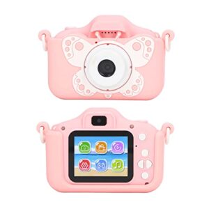 Kids Camera, Mini Cute Portable High Definition Kids Camera 20MP Pink Cartoon Style Video Recording Easy Operation Child Camera for Photo Game Outdoor